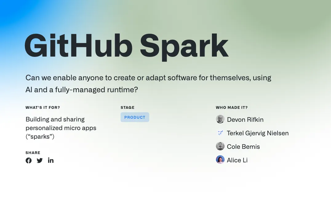 GitHub Sparkとは？マイクロアプリ開発プラットフォームの使い方・料金を徹底解説 | AI総合研究所 | AI総合研究所
